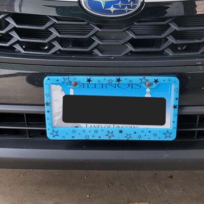 Custom Color Glitter Resin License Plate Frame With Glow in the Dark ...