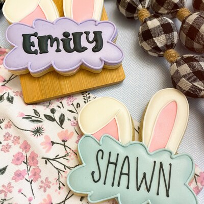 Nancy Bunny Plaque Cookie Cutter - Etsy