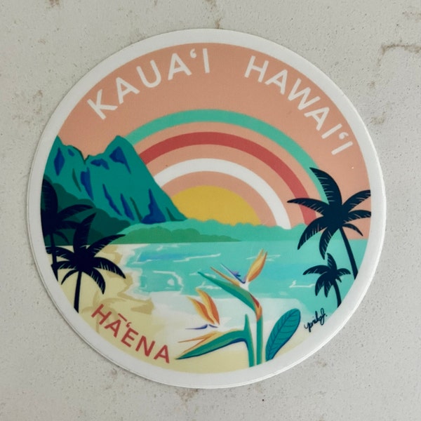 Kawaii Oahu Map Sticker - Hawaii - Etsy