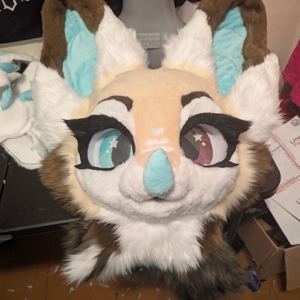 Dotted Eyes Head Base Furry Fursuit, PLA 3D Print Cosplay, PLA 3D Print ...