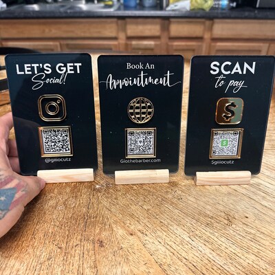 Mini QR Code Social Media Display Sign Social Media QR Code Sign Beauty ...