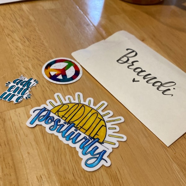 Radiate Positivity Watercolor Sticker, Waterproof, Handmade, Water ...