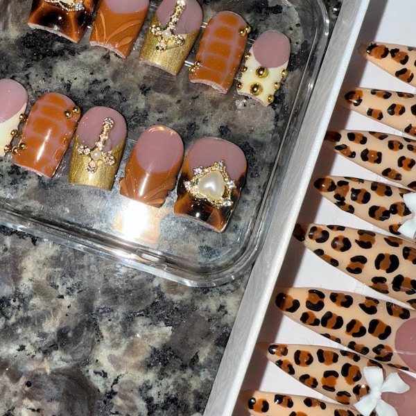 Junk Nails / Pink Junk Nails / Duck Nails / Junk Duck Nails / Press on ...