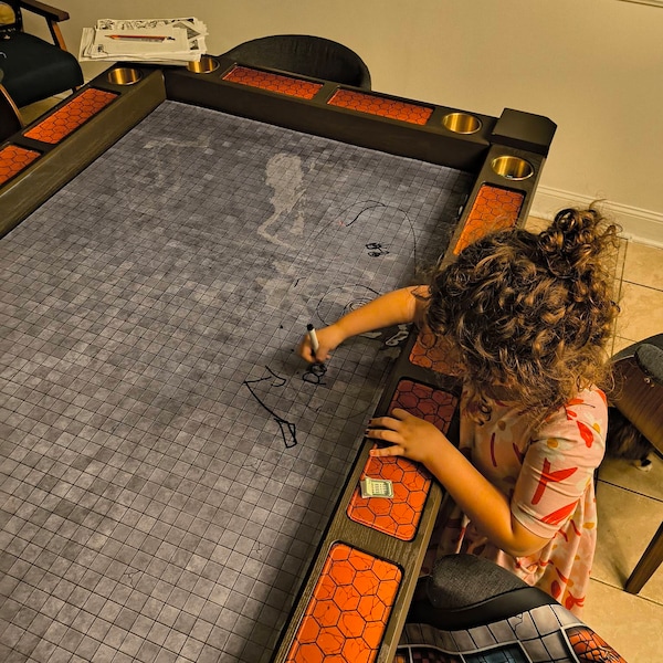 Grey Dungeon Tile Play Mat W/ 1" Grid / Gripmat Perfect for D&D ...