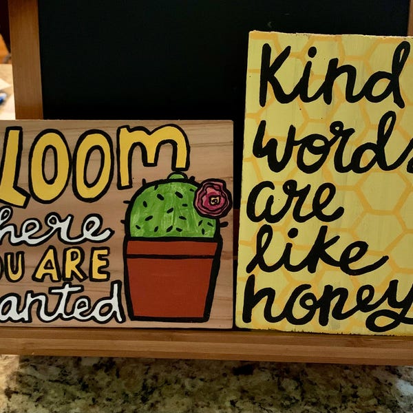 Wildflower Wood Sign, Flower Seed Hand Painted Wooden Sign, Plant Lover ...