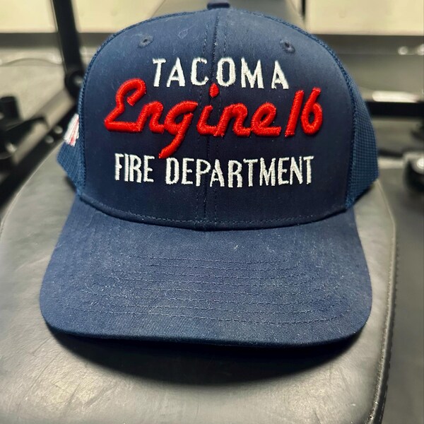 Fire Fighter Department, Fire & Rescue Trucker Cap, Puff Embroidery ...
