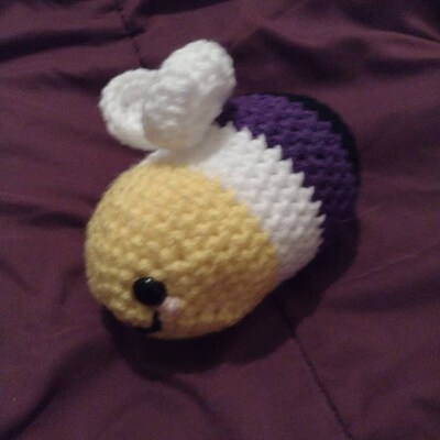 Crochet Genderfluid Pride Bee Plush Amigurumi LGBT Trans Queer - Etsy