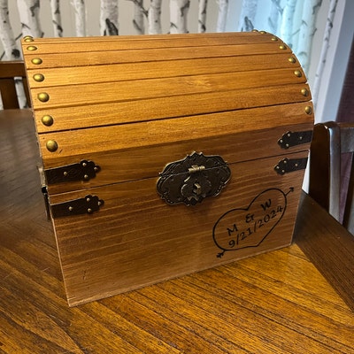 Secured Lockable Card Box With Card Slit Rustic Wedding Card Box ...