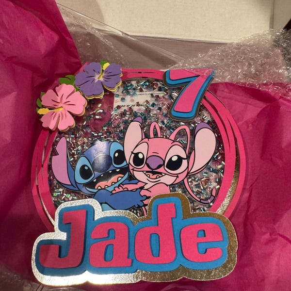 Stitch Cake Topper, Party Decorations, Stitch Shaker Cake Topper, Cake ...