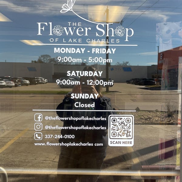 Custom Store Hours Decal: Business Window Sign With Logo & QR Code - Etsy