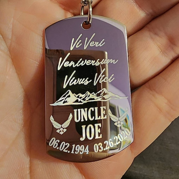 Memorial Jewelry, Memorial Dog Tag, in Memory Dog Tag, Dad Memorial Dog ...