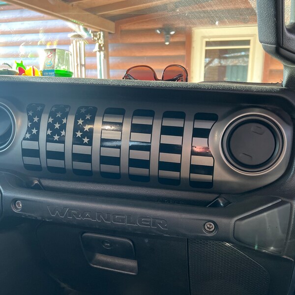 Dashboard Grill Decal Vinyl Dash Sticker for Jeep Wrangler JL 2018-2024 ...
