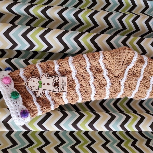 The Gingerbread Stocking Crochet Pattern | Christmas Stocking Crochet Pattern | Gingerbread ...