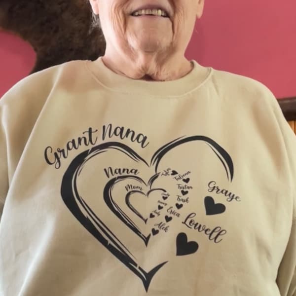 Custom Grandma Heart Sweatshirt, Grandma Shirt, Grandma Heart With ...
