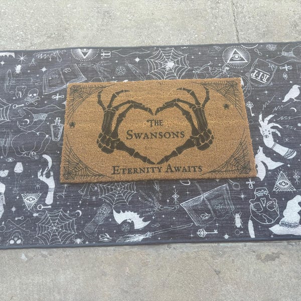 Personalized Addams Family Inspired Doormat, Gladly Feast Mat, , - Etsy