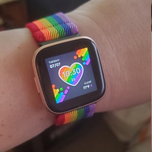 Elastic Fitbit Versa Watch Band Rainbow Pride Versa 1 / 2 - Etsy