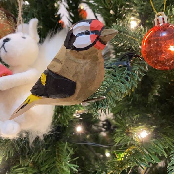 Wooden British Birds Clip on Christmas Tree Decoration - Robin Sparrow ...