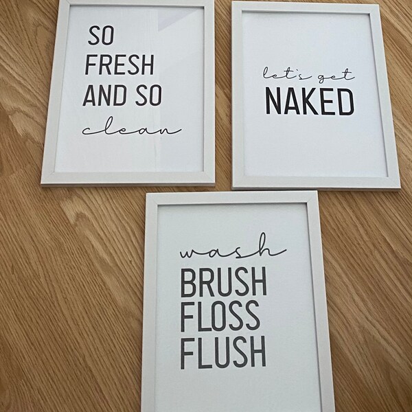 Bathroom Prints Minimalist Wall Art Décor Typography Poster - Etsy