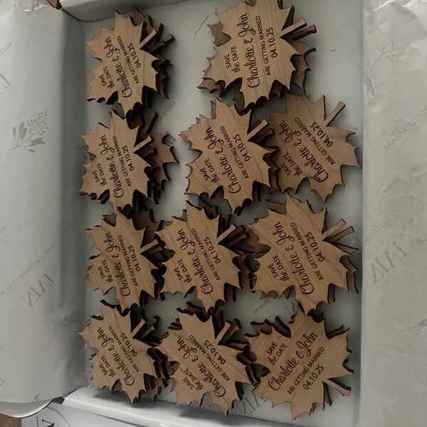 Kraft Save the Date Magnet With Cards, Autumn Fall Wedding Maple Leaf ...