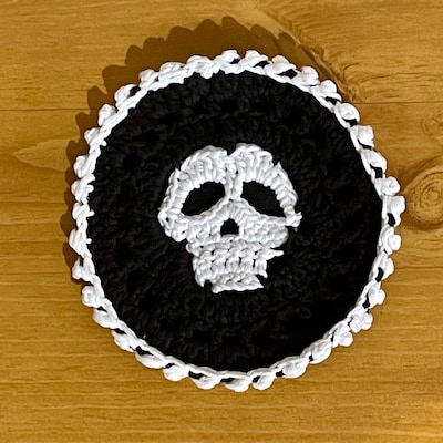 Crochet Pattern Mr Bones Skull Coaster Digital PDF - Etsy