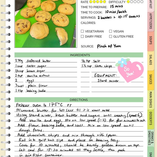 Digital Recipe Book for Goodnotes, Notability | Hyperlinked iPad ...