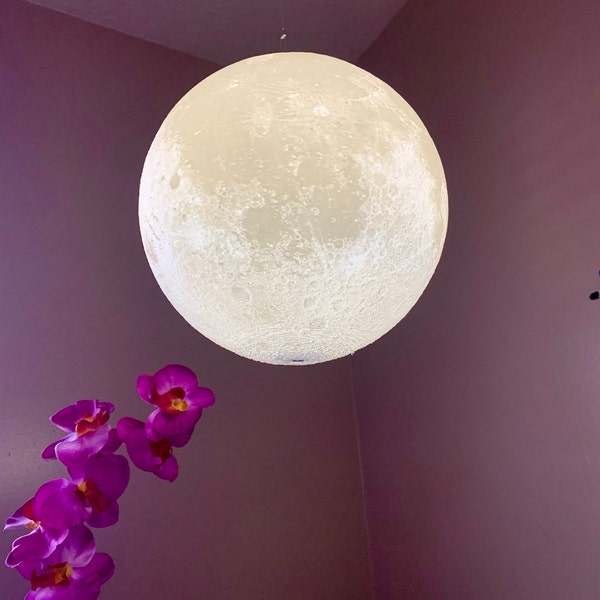 Hanging Moon Lamp With Multiple Colors | 10-inch Diameter | Plug-in ...