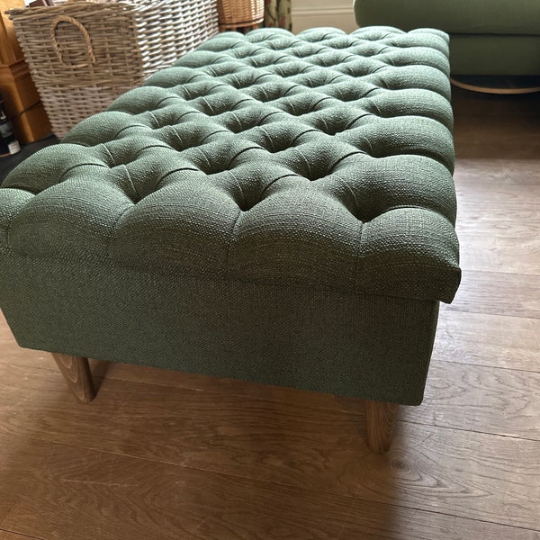 Large Round Deep Footstool Coffee Table Bench Puff Furniture ...