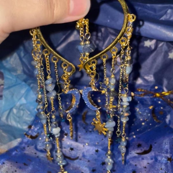 Luna Raven Ear Cuff With Purple Quartz Crystal, Bird Skull Ear Cuff ...