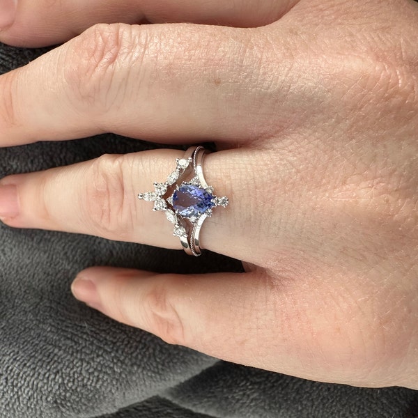 Pear Shaped Tanzanite Ring Solid 14k Rose Gold Unique Tanzanite ...