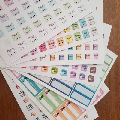 Colorful Label Reminder Tracker Stickers Erin Condren Life Planner ...