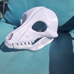 Toony Wolf Skull Mask Movable Moving Hinge Jaw 3D Printed Skulldog Bone ...
