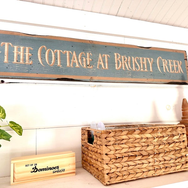 Beach House or Cottage Sign - Rustic Hand Made Vintage Wooden Sign ...