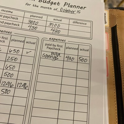 Printable Cash Tracker for Cash Envelope System, Mini Happy Planner ...