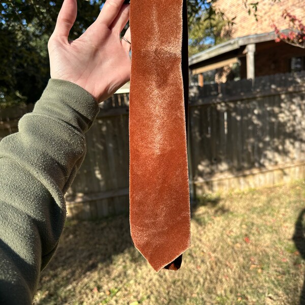 RUST Wedding Velvet Tie, Men’s Ties, Vintage Men’s Tie, Rust Bow Tie ...