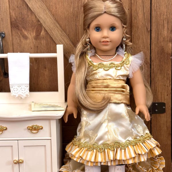 18 Inch Doll Colonial Formal Dress, Hamilton Doll Dresses, 18 Inch Doll ...