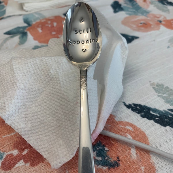 Custom Anniversary Spoons, Vintage Hand Stamped Spoons, Cute Coffee ...