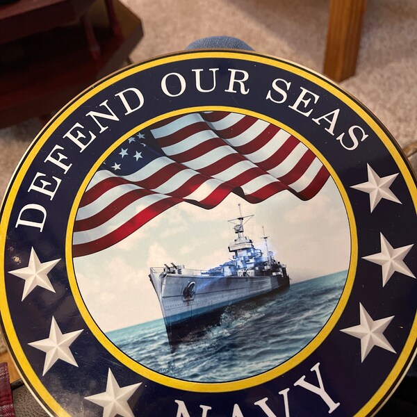Defend Our Seas US Navy Round Sign - Wreath Enhancement - Etsy