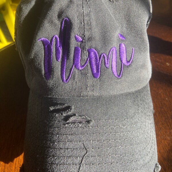 Mimi Hat | Distressed Baseball Cap OR Ponytail Hat | Customize Your ...