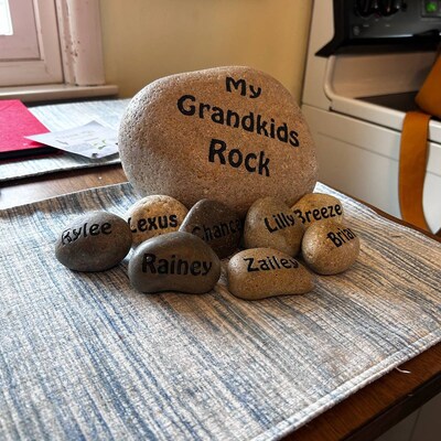 Engraved Inspirational Stones Mothers Day Stone, Carved Stone, Namesake ...