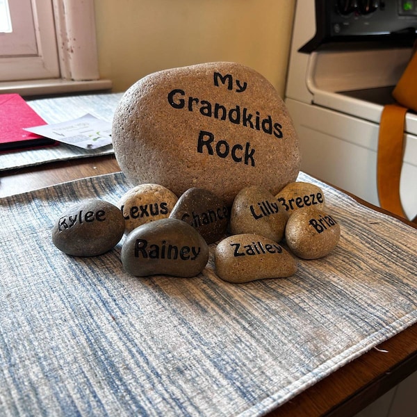 Custom Sand Carved River Rocks - Personalized Engraved River Rock for ...