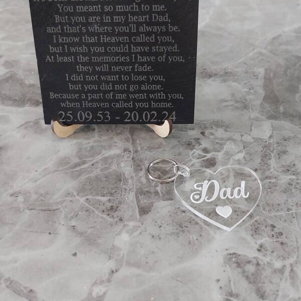Personalised Father's Day Memorial Plaque Dad Birthday Slate Grave ...