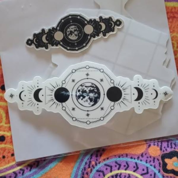 Moon Phases Celestial Sticker - Clear Lunar Cycle Sticker - Transparent ...