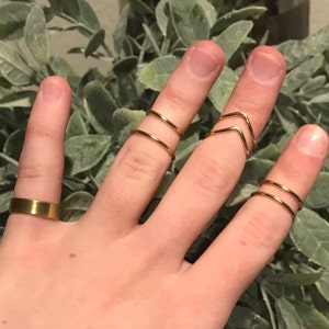 4 Gold Knuckle Ring Set, Above the Knuckle Rings, Stacking Midi Ring ...