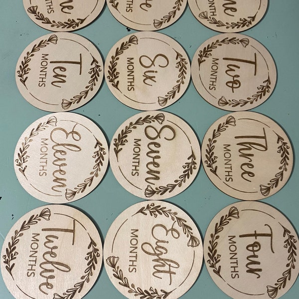 Baby Milestone | Monthly Milestone Circles | Wooden Monthly Milestone ...