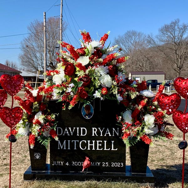Spring Easter Grave Flower Arrangement, Artificial Silk Flowers ...