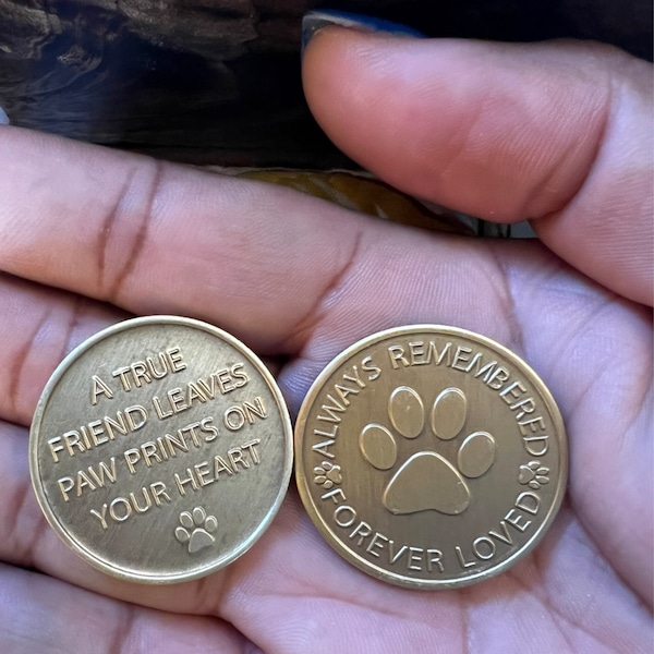 Always Remembered Forever Loved - A True Friend Dog Pet Memorial Coin ...