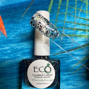 Blue Red Yellow Green Glitter Nail Polish Flackie Multi Color | Etsy