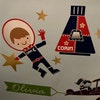 Rocket Launch Girl Fabric Wall Decal Personalized Name Outer - Etsy