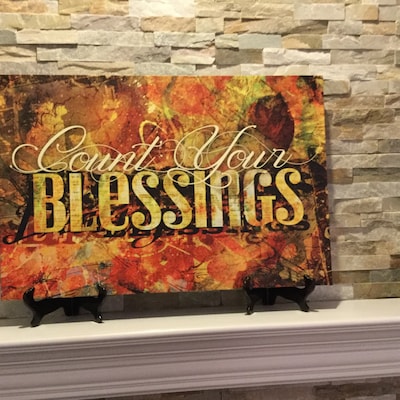 Count Your Blessings Fall Contemporary Art - Etsy