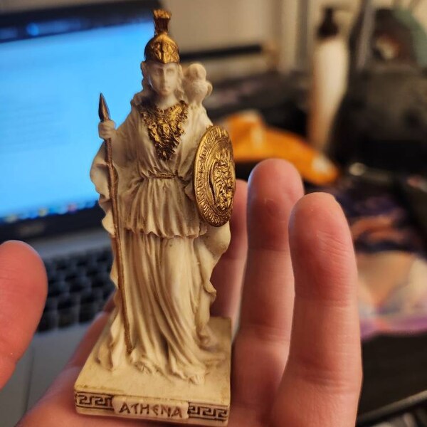 Vintage Athena Mini Statue - Small Hand-painted Ancient Greek Goddess ...